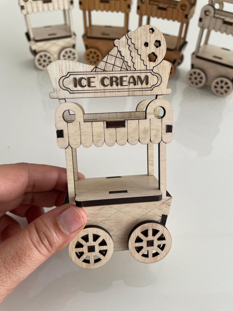 Handmade Laminated Wooden Ice Cream Cart , Mini Ice Cream Cart, Mini ...