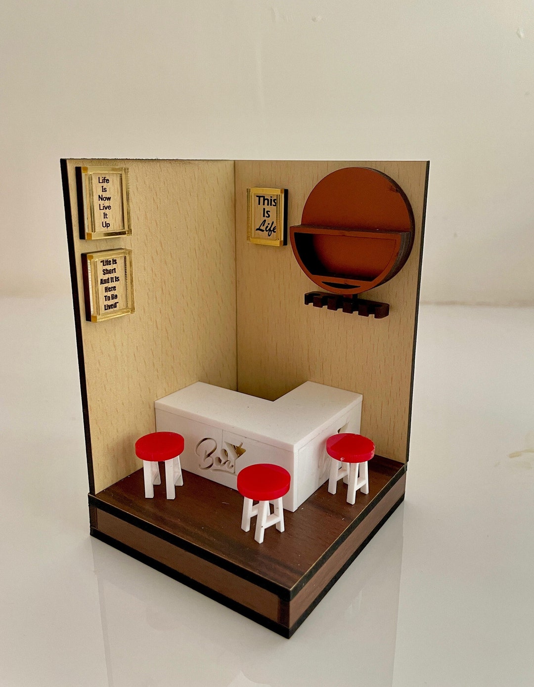 Miniature Wooden Colorful Mini Bar,bar for Storing and Displaying ...