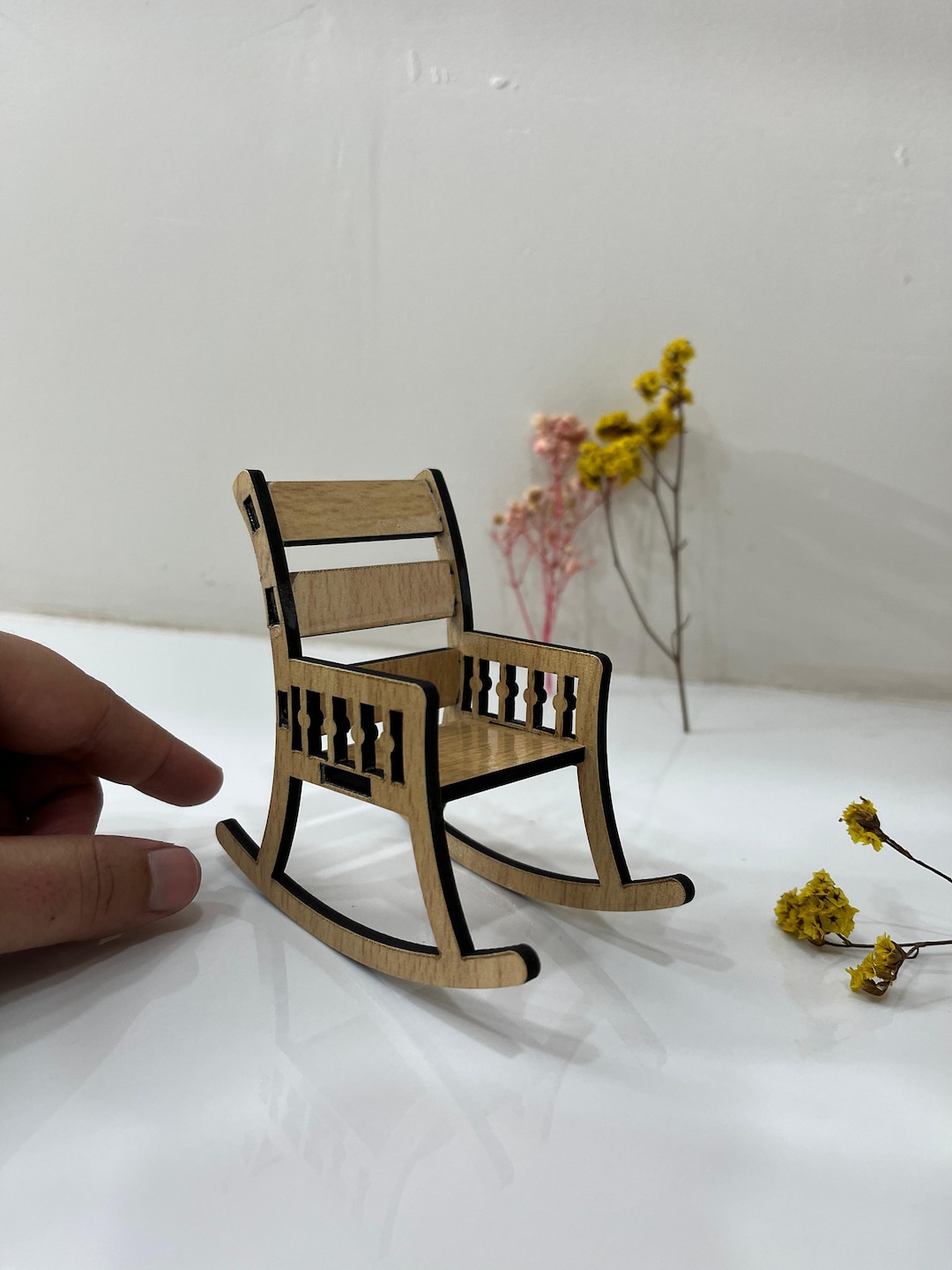 Miniature Wooden Rocking Chair, Mini Chair , Indian Wooden House ...