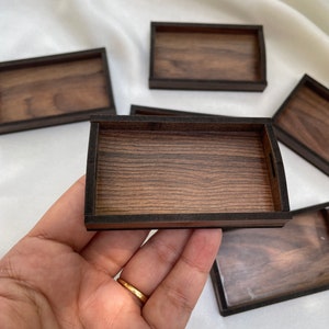 Set of 10x Mini Wooden Tray (7.5cm) Shapes Cutout, ,craft Tag ...