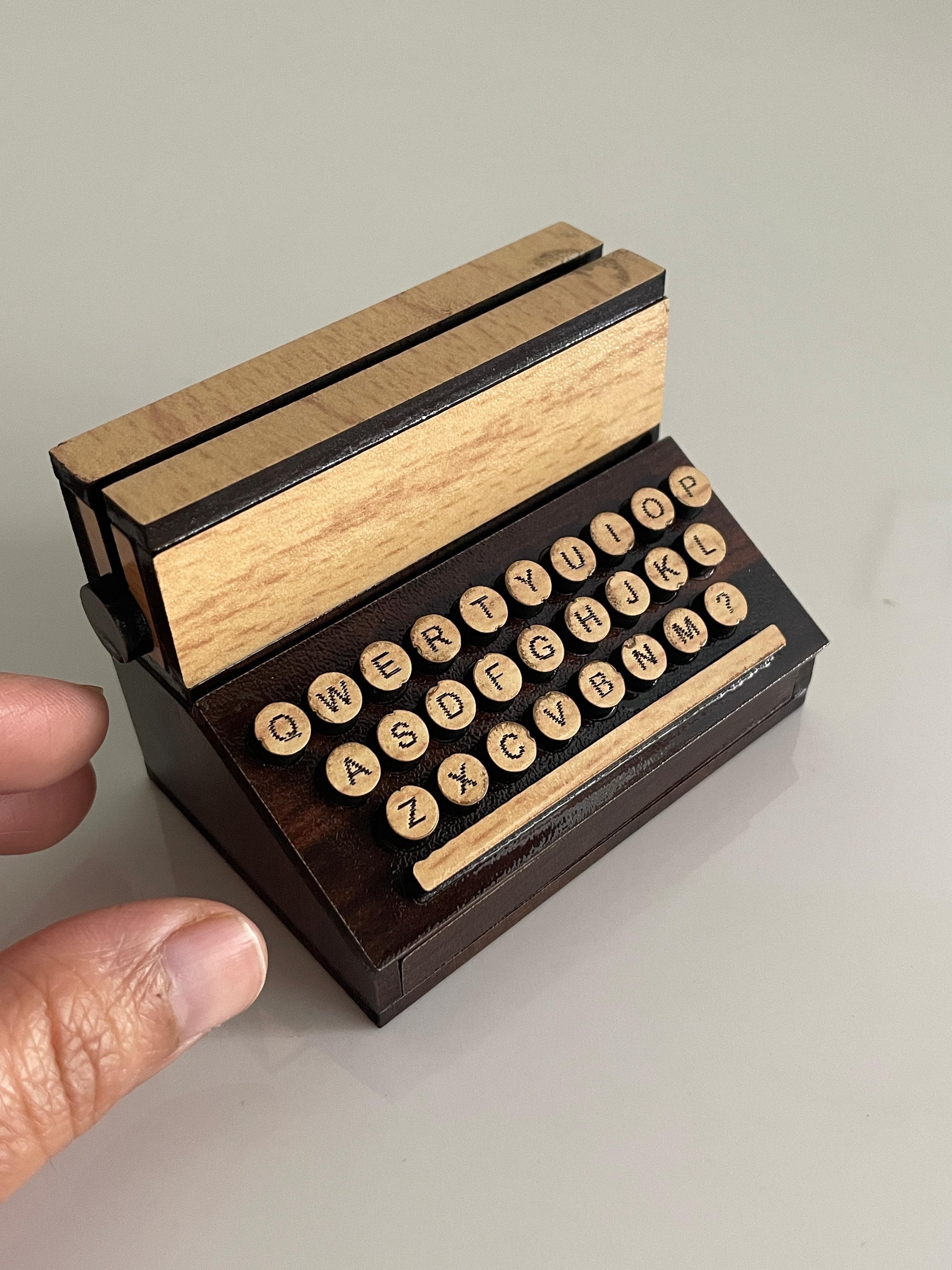Miniature Wooden Typewriter (7.5cm), Mini Typewriter, Indian Wooden ...