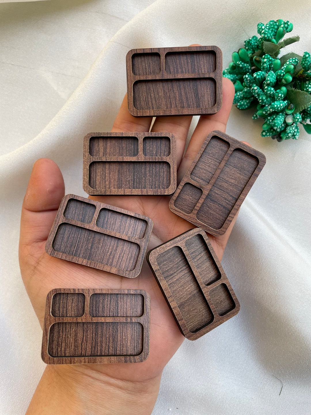 Set of 10x Walnut Wood Food Dish Platter (4cm) Shapes Cutout ,craft Tag ...