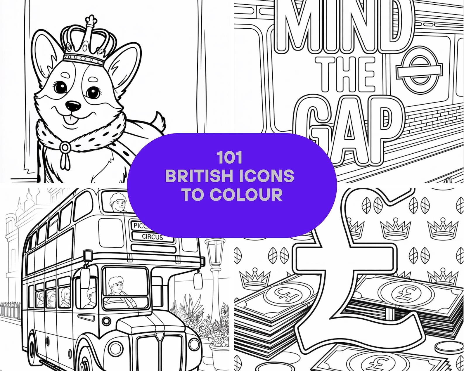 101 UK Colouring Pages – British Landmarks, Food, Culture & Nature ...