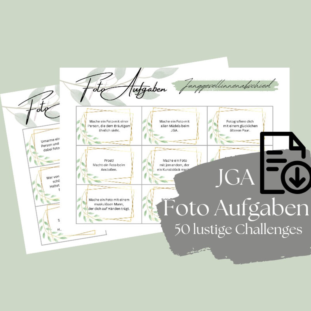 Photo Tasks JGA / Photo Challenge 50 Funny Tasks for the Bride / Game ...