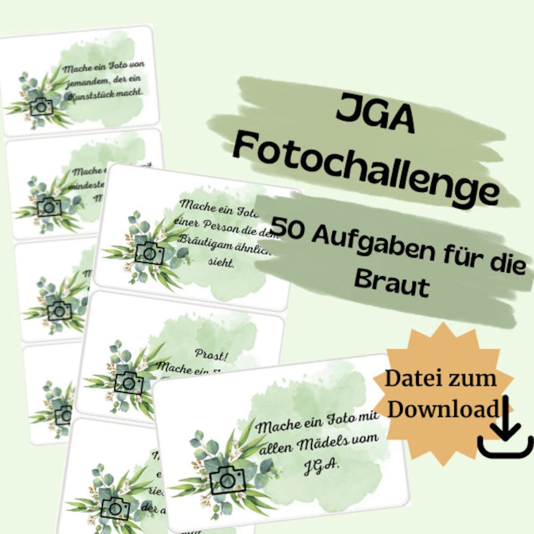 JGA Tasks Bride / Photo Challenge 50 Funny Tasks / Game for on the Go ...
