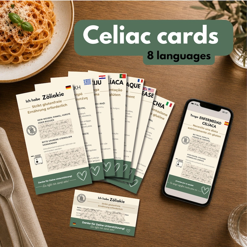 Celiac Allergy Cards - Etsy