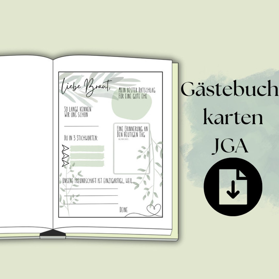 JGA Game Guest Book Card / Fill-in Card / Activity Bridal Shower / Hen ...