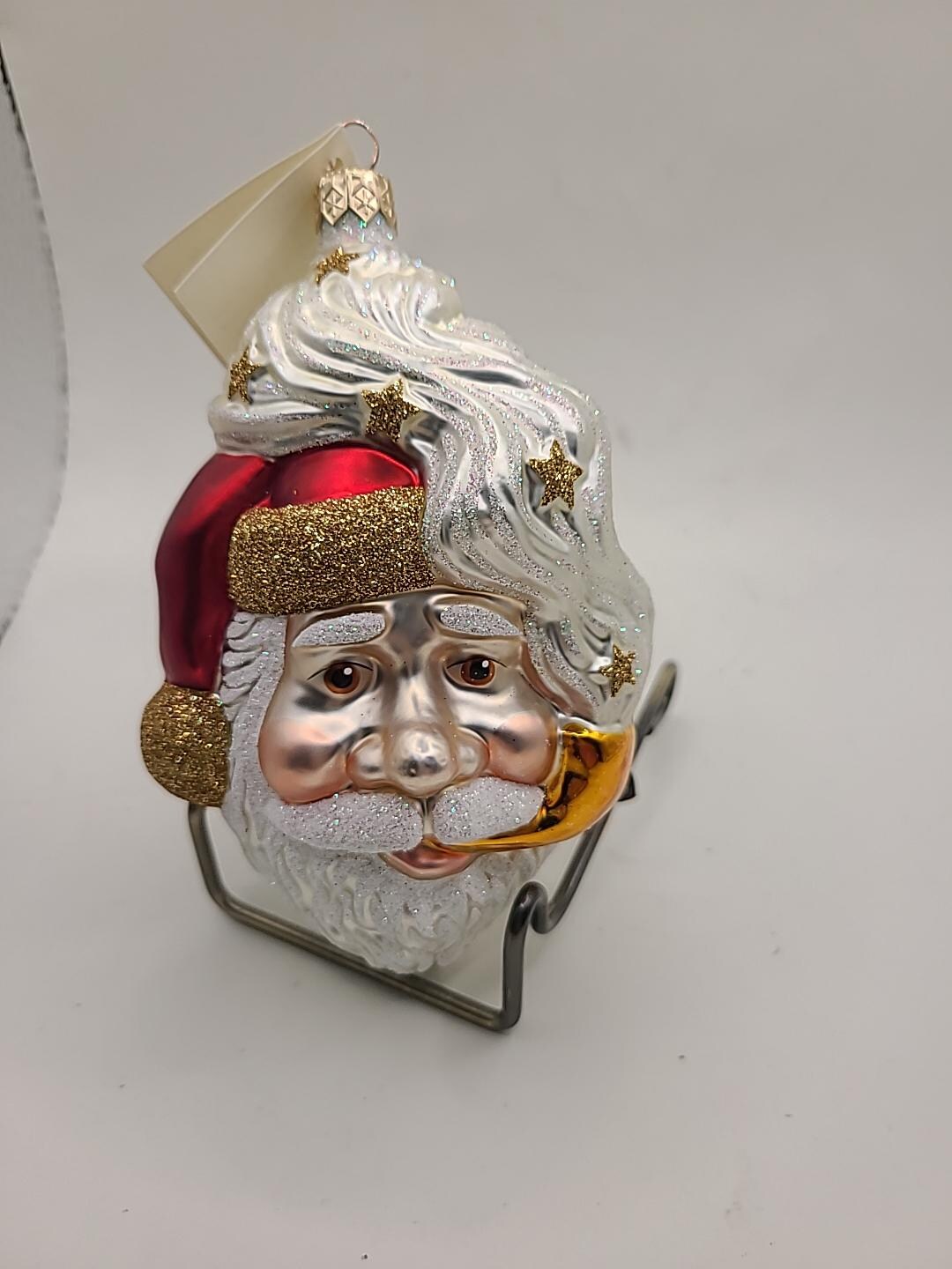 Christmas Hand Blown Santa Smoking Pipe Ornament by Patricia Breen ...