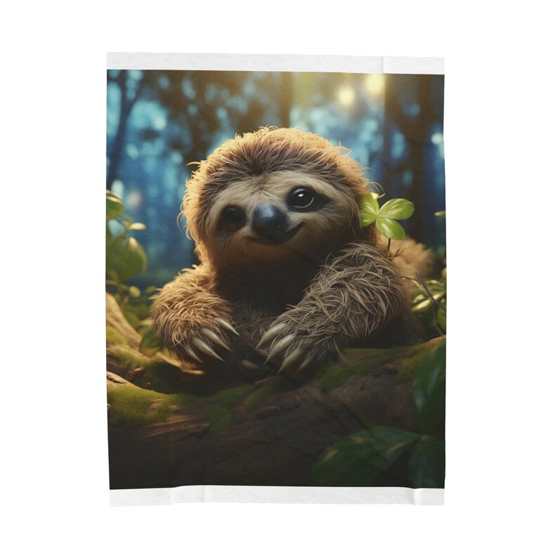 Velveteen Plush Blanket, Sloth Blanket, Cozy Throw Blanket, Animal ...