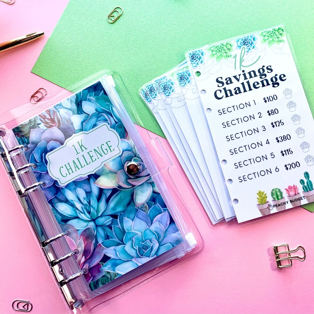 1k Savings Challenge A6 Budget Binder: Succulent Theme - Etsy