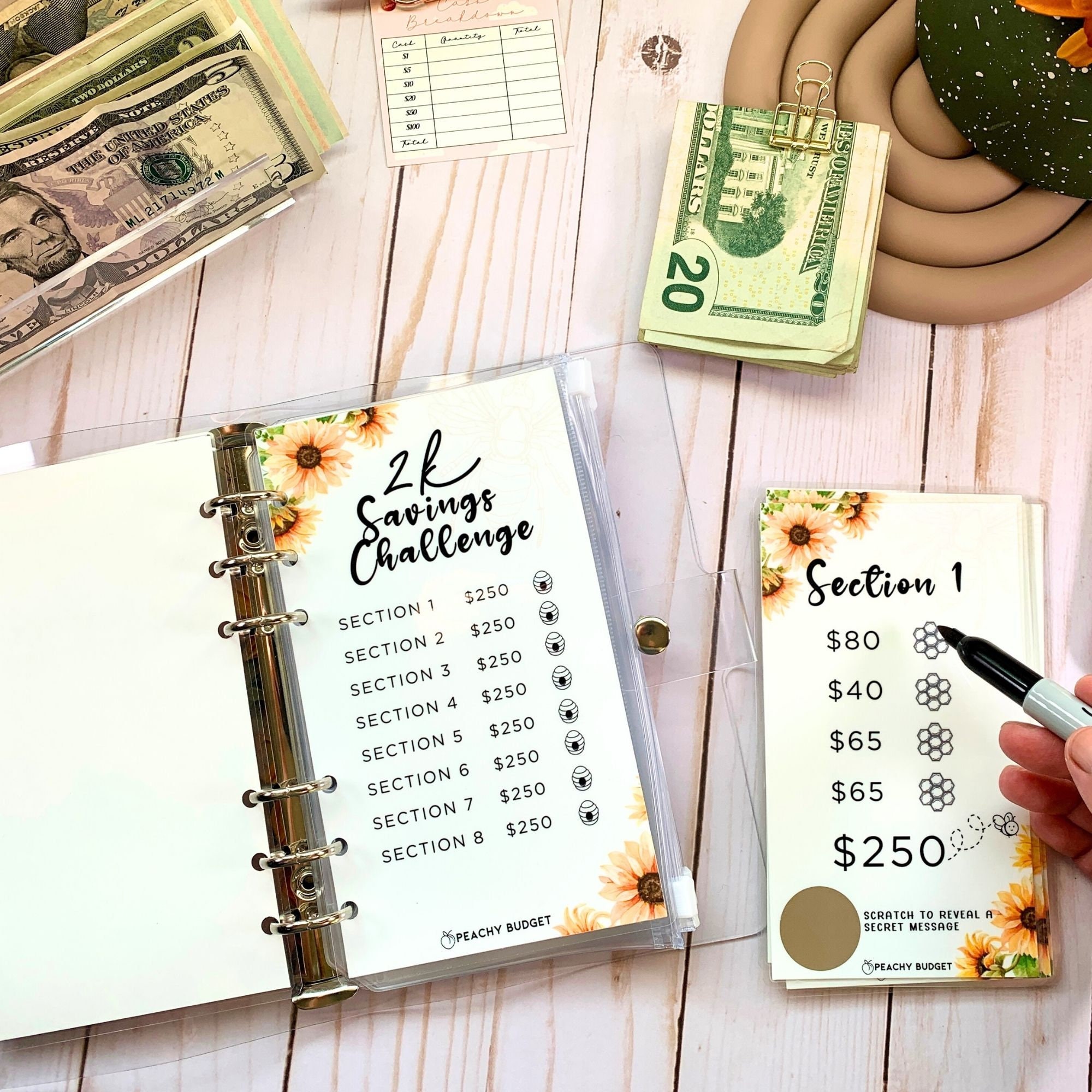 2k Savings Challenge Binder: Bee Theme Budget Trackers - Etsy