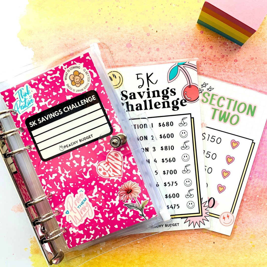 5k Savings Challenge Binder: Hot Pink Budget System - Etsy
