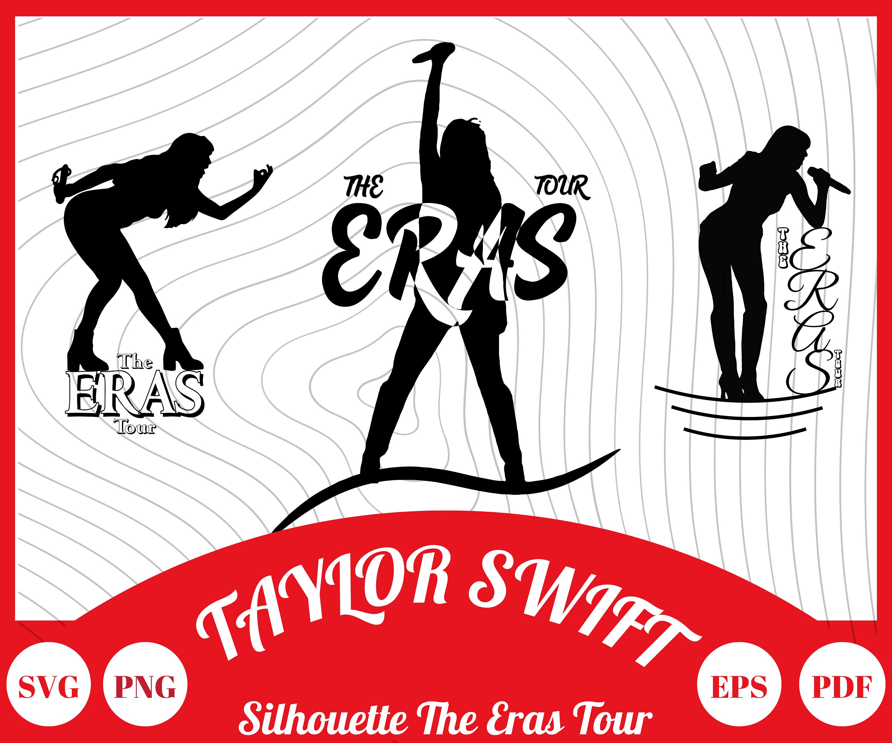 The Eras Tour Designs With Taylor Swift Silhouettes Svg , Taylor Swift ...