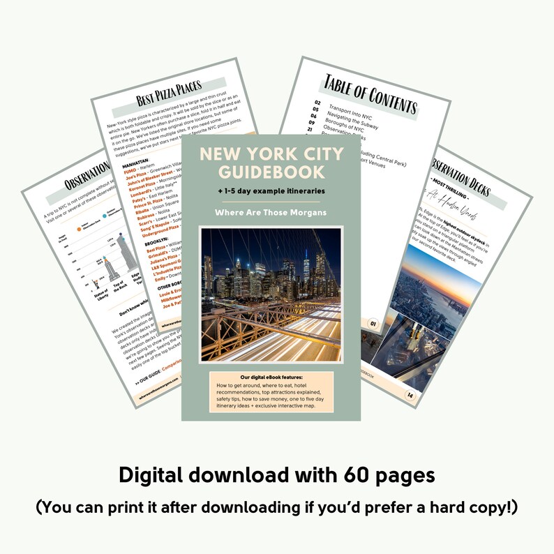 New York City Travel Guidebook (digital Ebook) - Etsy
