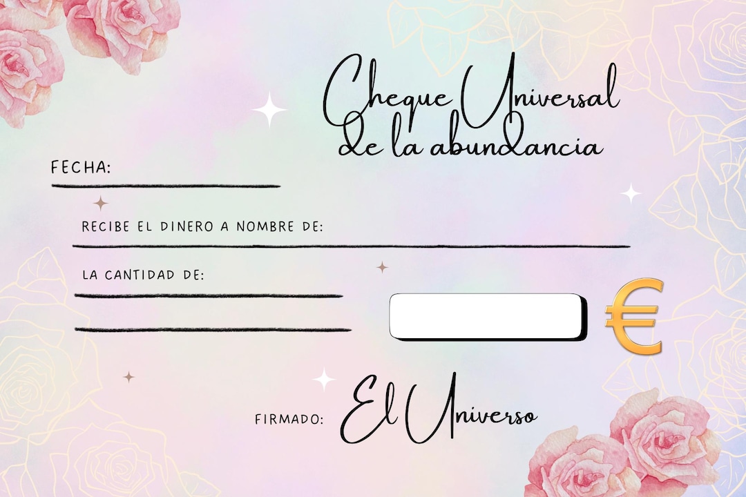 Cheque Mágico, Cheque Al Universo, Crear Tu Propia Realidad, Atraer ...