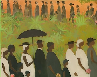 Funeral Procession med / Ellis Wilson / African American Art / Black ...