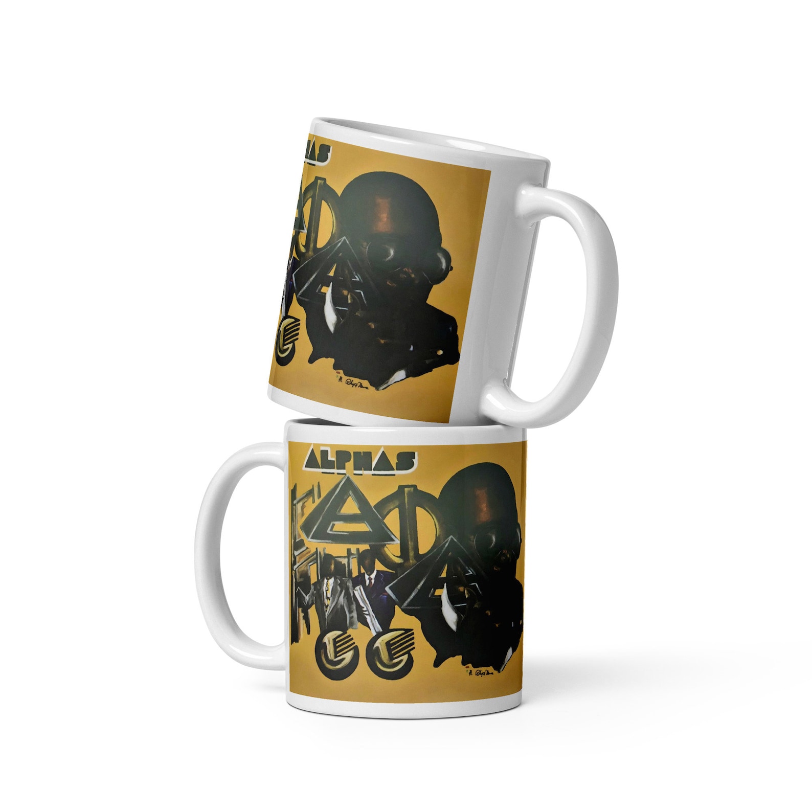 Alpha Phi Alpha Ceramic Mug / Coffee or Tea Cup / Black Fraternity Art ...