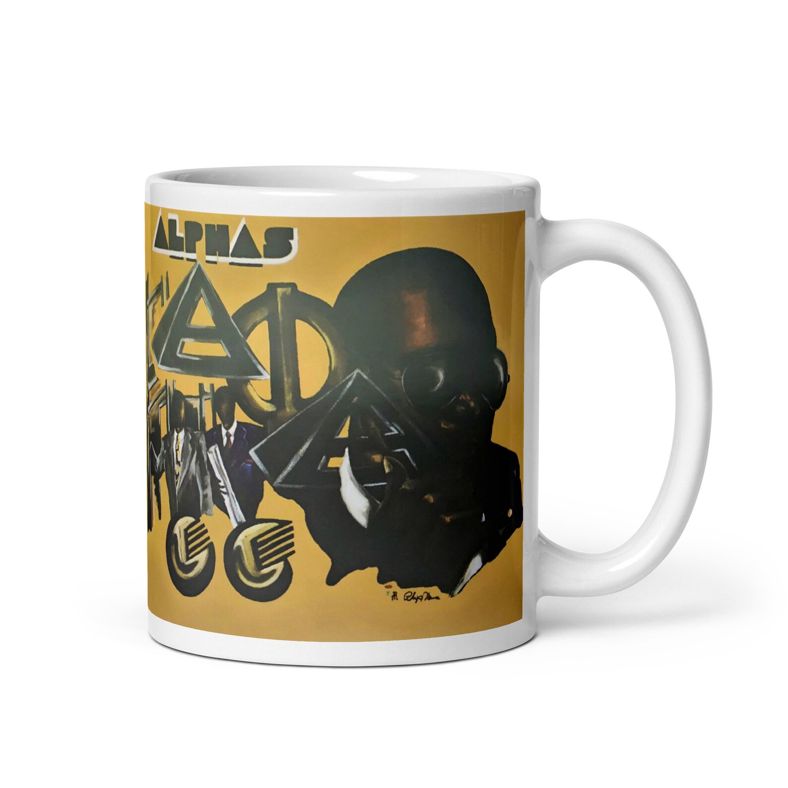 Alpha Phi Alpha Ceramic Mug / Coffee or Tea Cup / Black Fraternity Art ...