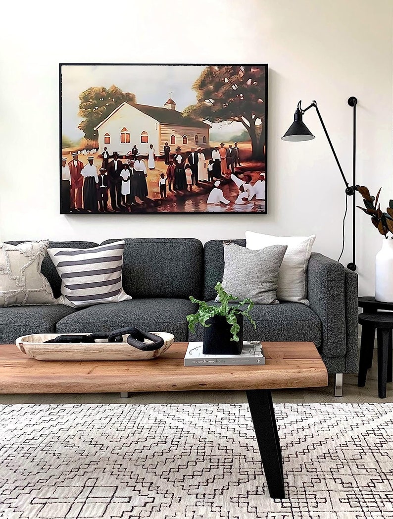 Getting Baptized Black Wall Art, Arthello Beck Jr Art, Black Religious ...