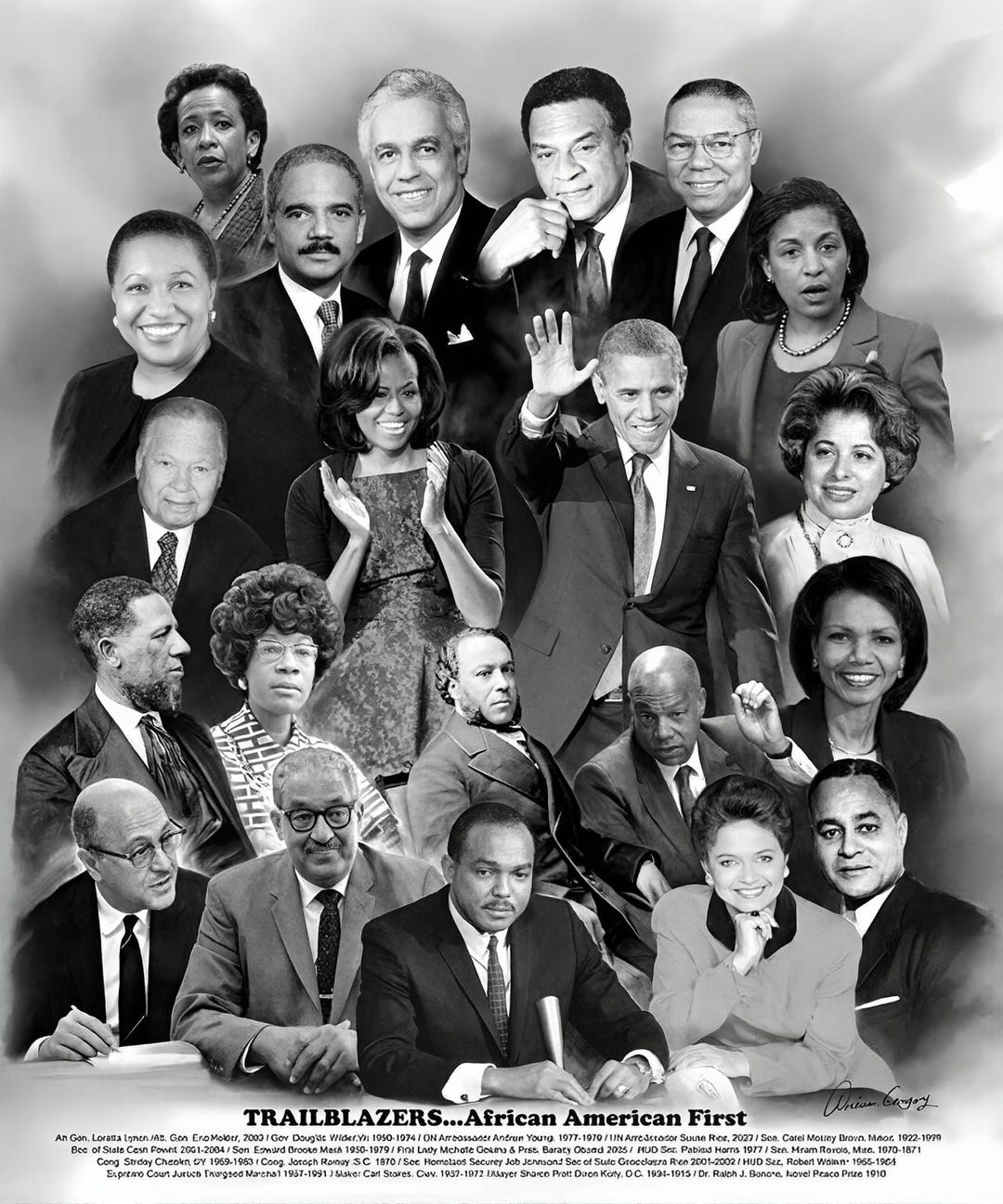 Trailblazers African American Firsts Art Print: Inspirational Black ...