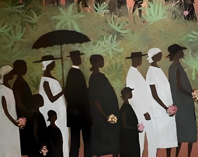 Funeral Procession w/white Border by Ellis Wilson Art, African American ...