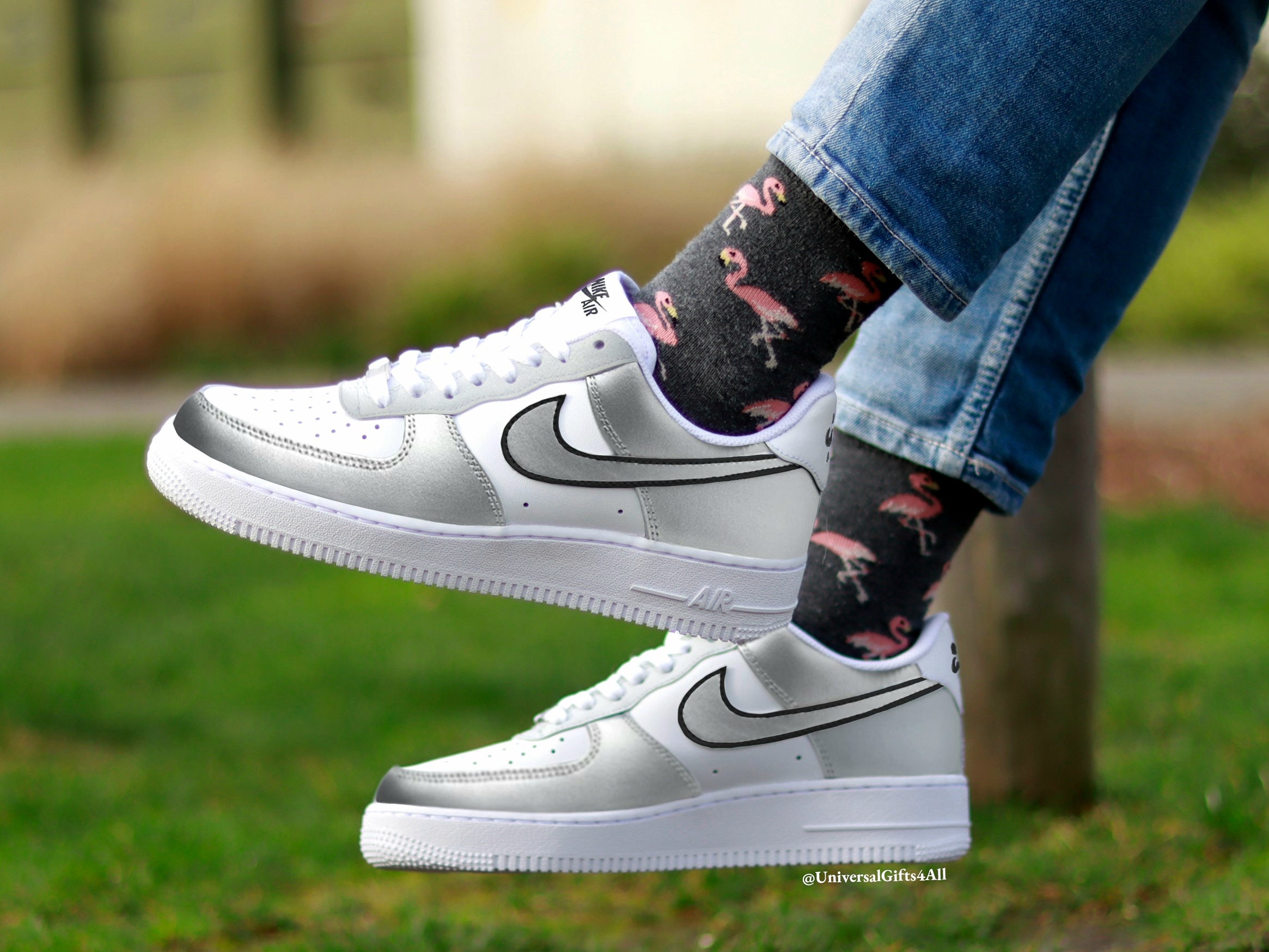 Air Force 1 'metallic Silver' Shiny Custom Sneakers, Fashion Trend 2024 ...