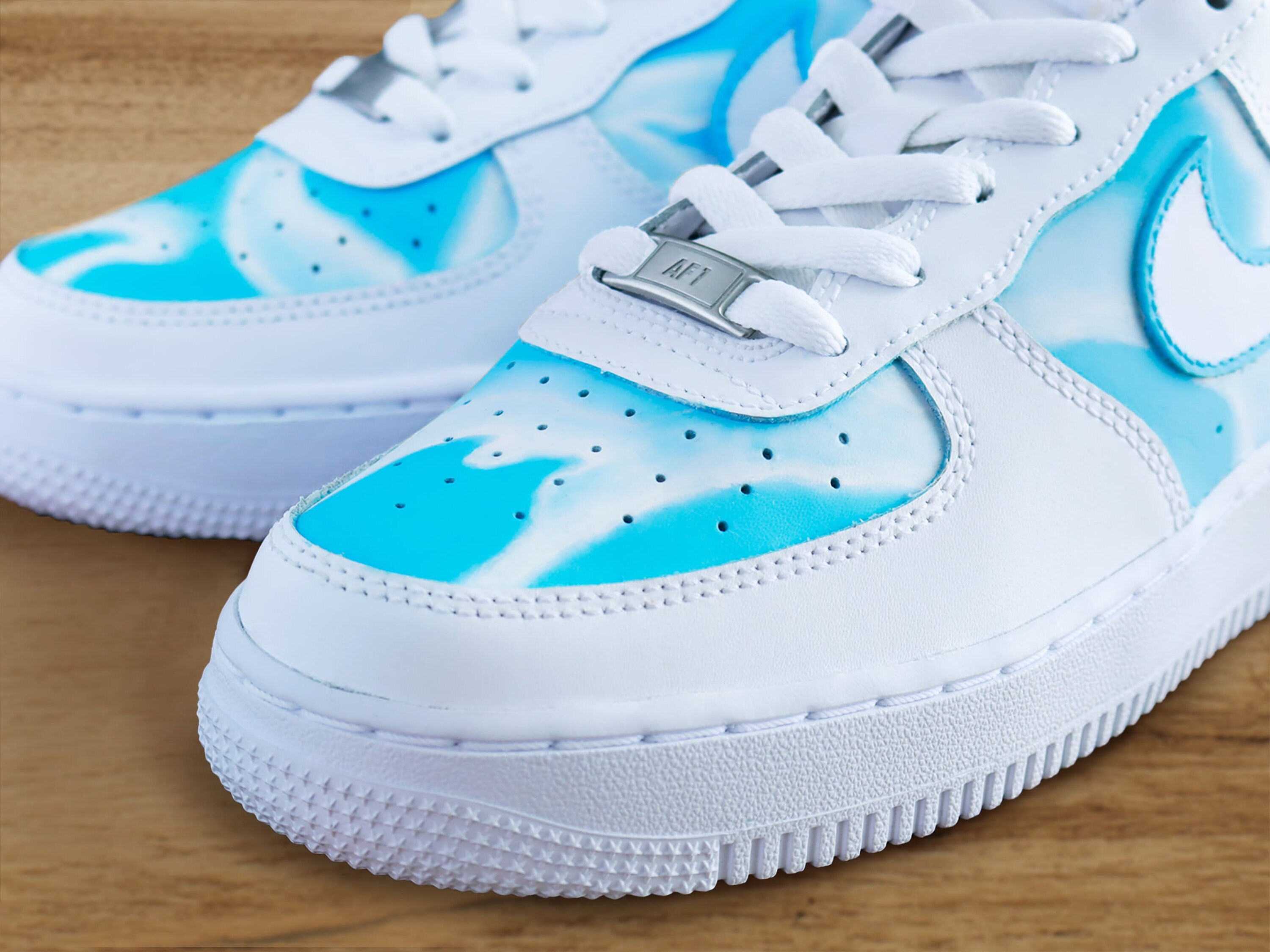 Nike Air Force 1 'vivid Sky Blue' Custom Sneakers, Baby Blue Color ...
