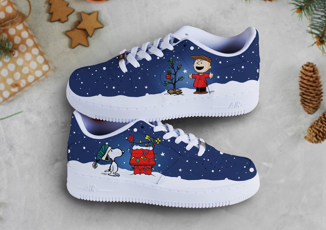 Snoopy Custom Air Force 1 'A Charlie Brown Christmas' Sneakers, Gift ...