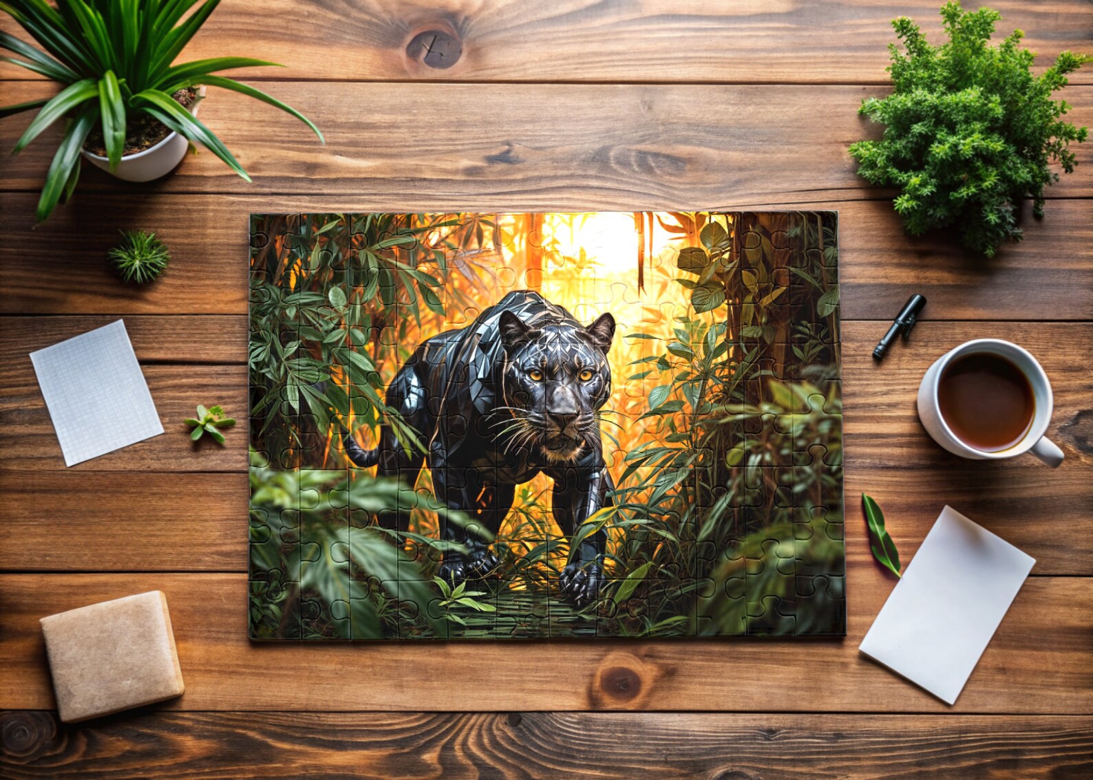Mosaic Panther Jigsaw Puzzle | Birthday Gift | 500 Piece Puzzle ...