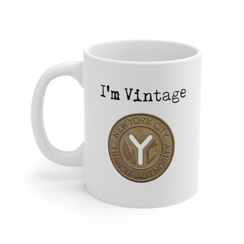 Retro Vintage NYC Subway Token, New York City, Coffee Mug, 11 Oz ...