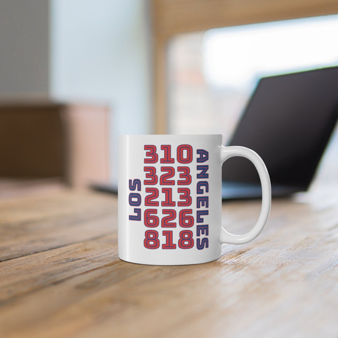 Los Angeles Area Codes Coffee Mug, City of Angels Coffee Mug, Hollywood ...