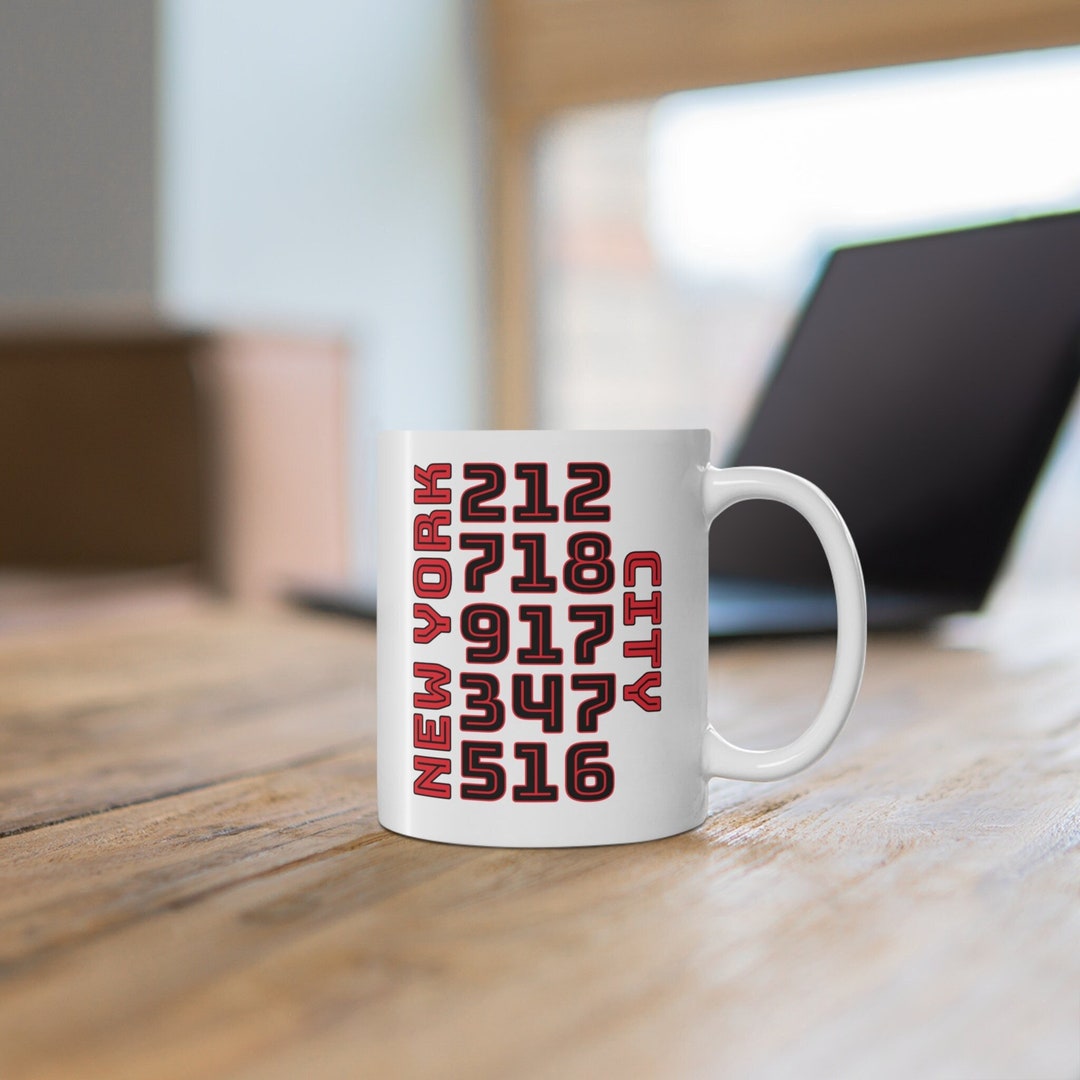 New York City Area Codes Coffee Mug, NYC Neighborhoods, 5 Boroughs ...