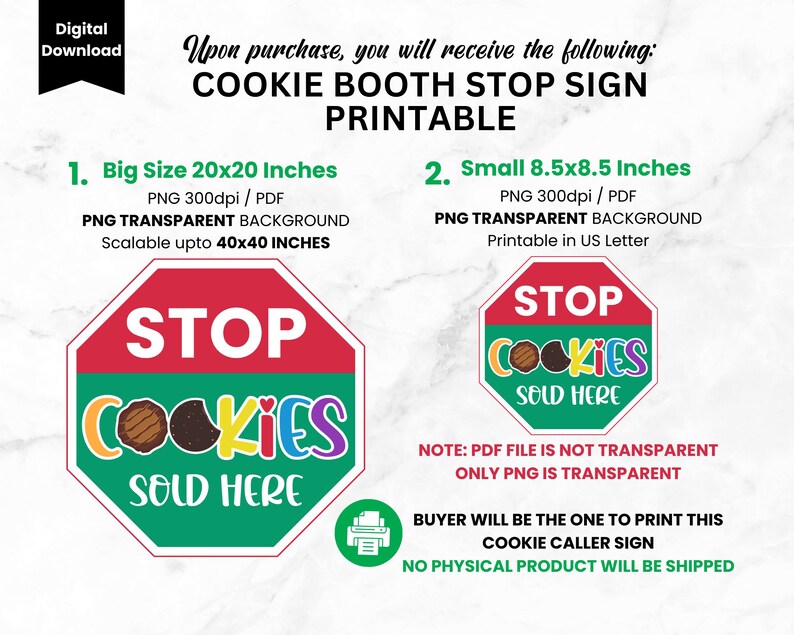 Scout Cookies Sold Here Poster Printable Cookie Booth Sign Stop for ...