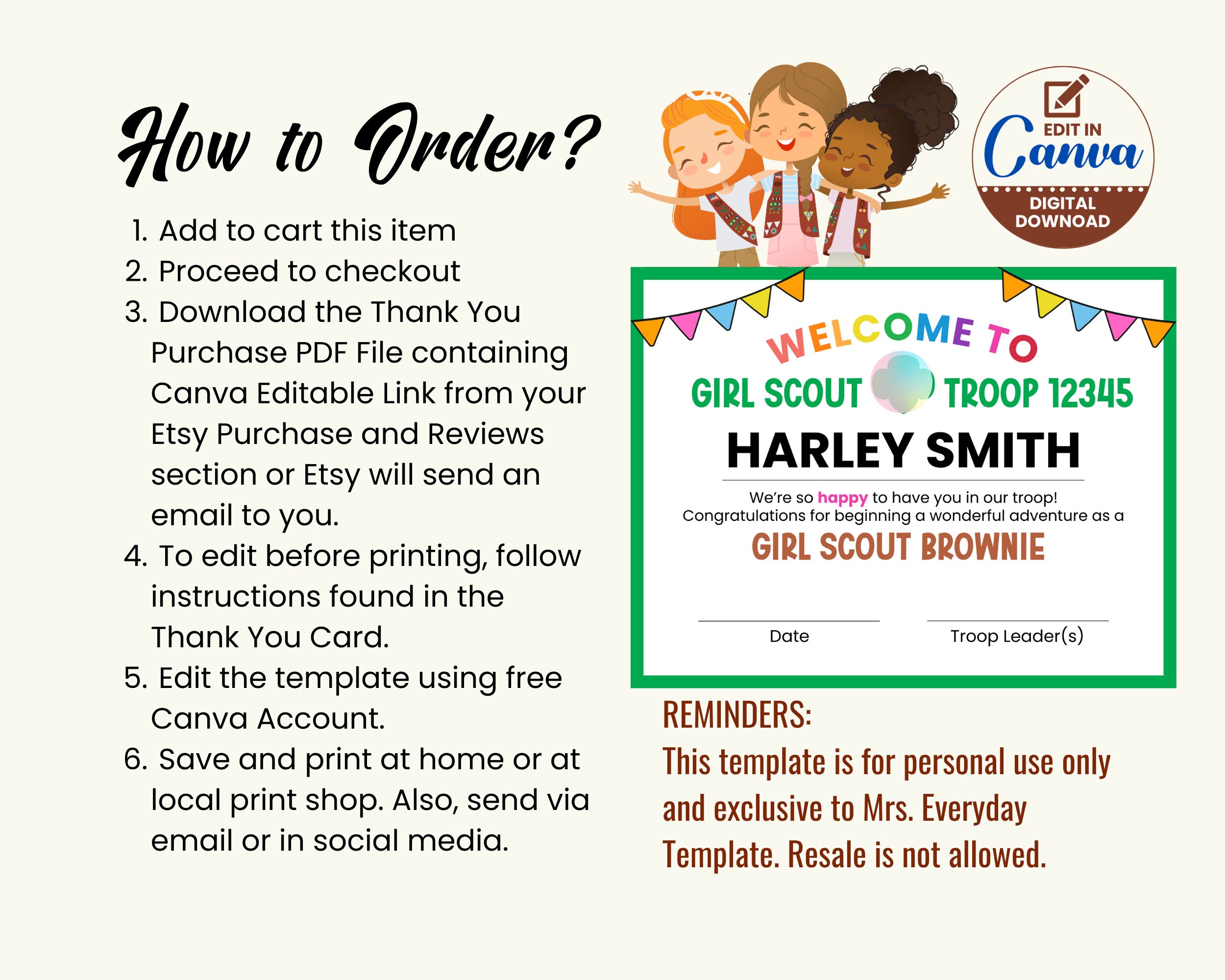 Editable Girl Scout Welcome Certificate Daisy to Ambassador, Welcome to ...
