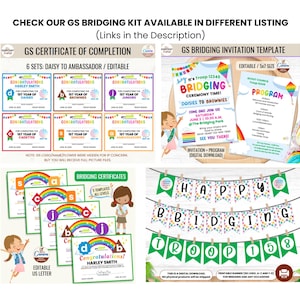 Girl Scouting Bridging Banner Printable Banting Floral Rainbow ...