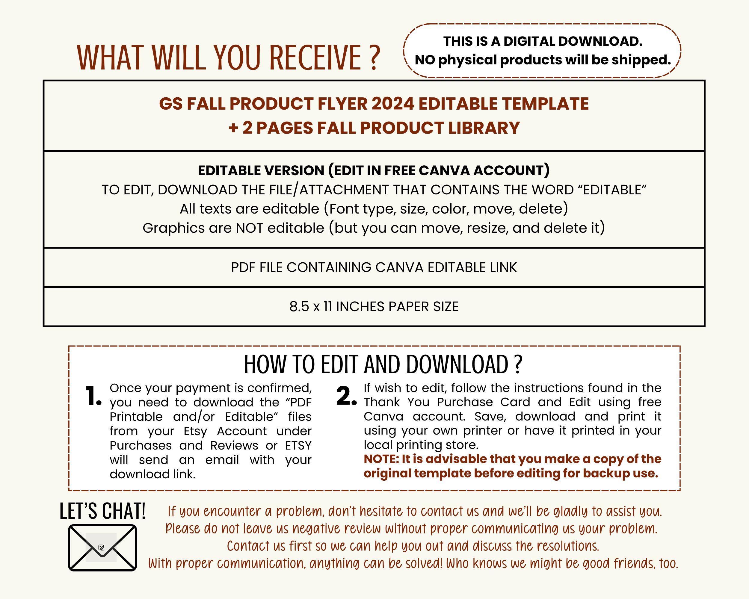 Editable Girl Scout Fall Product Flyer 2024 With Picture and QR Code ...