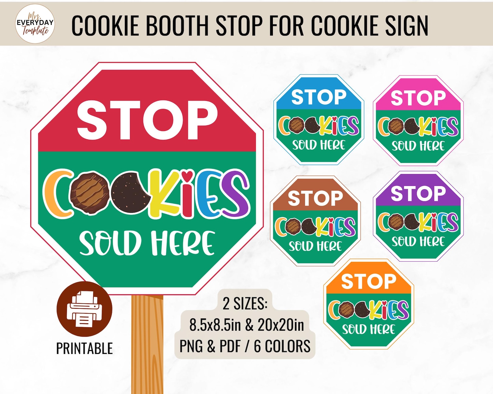 Scout Cookies Sold Here Poster Printable Cookie Booth Sign Stop for ...