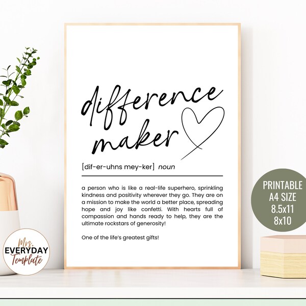 Difference Maker Sign - Etsy