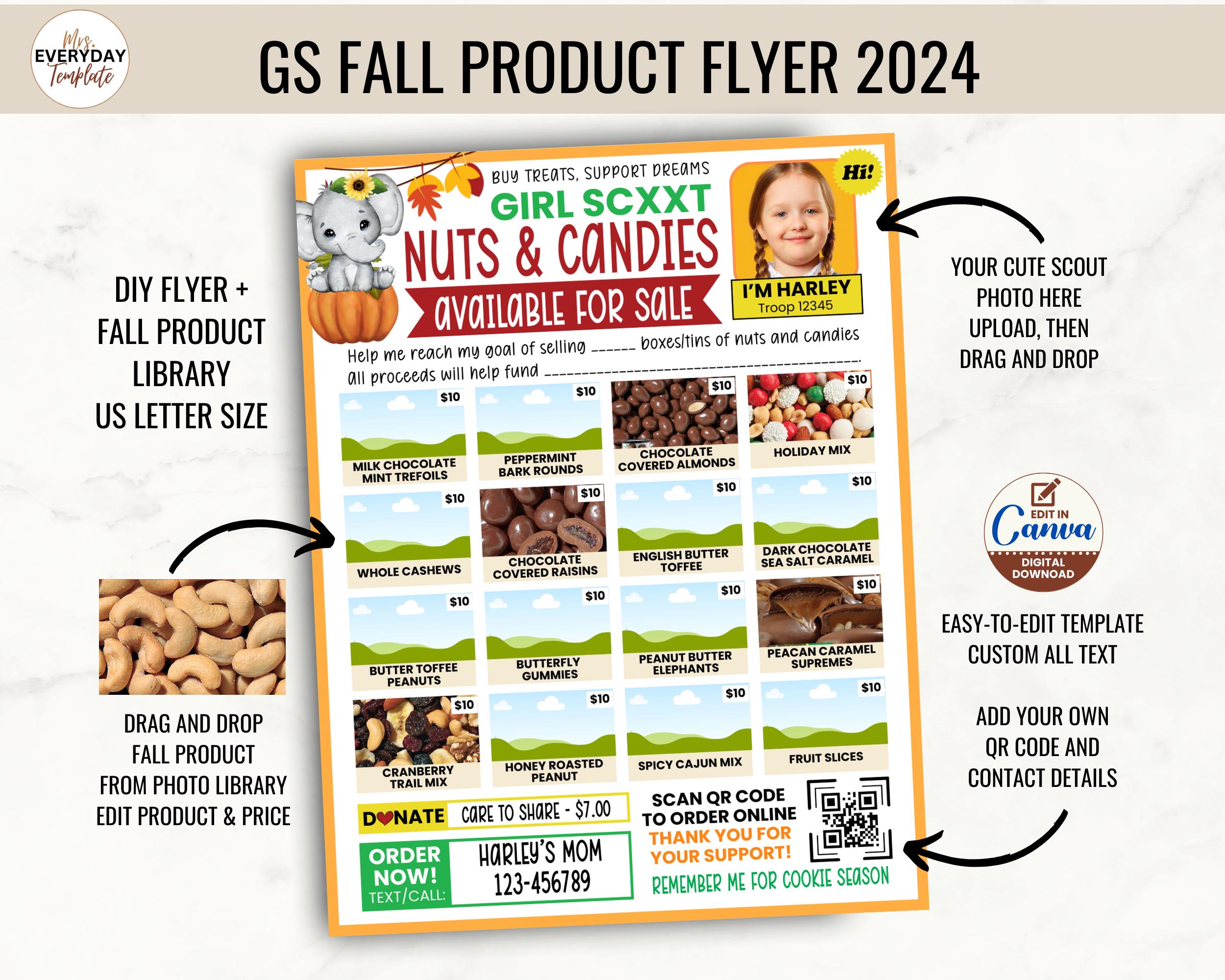 Editable Girl Scout Fall Product Flyer 2024 With Picture and QR Code ...