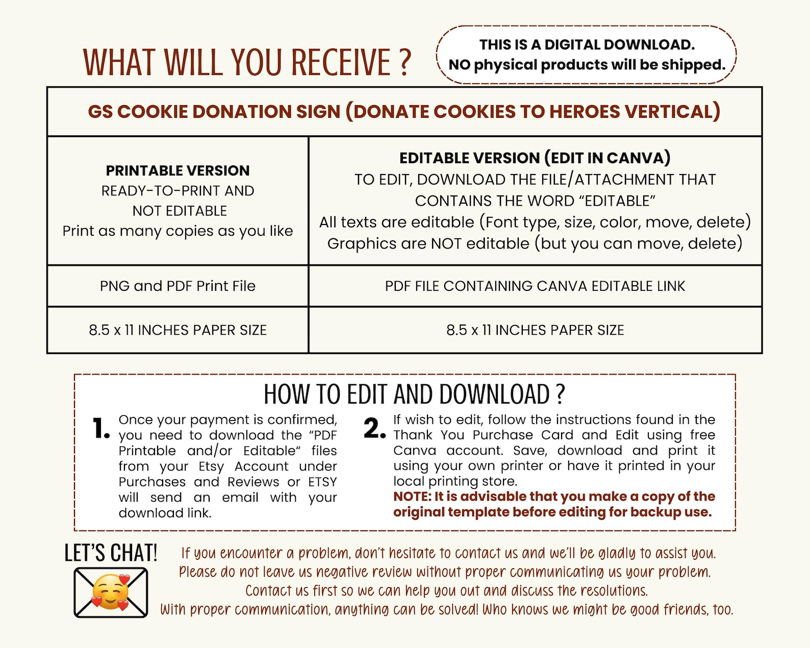 Editable Scout Cookies Donation Poster Printable Cookie Booth Sign ...