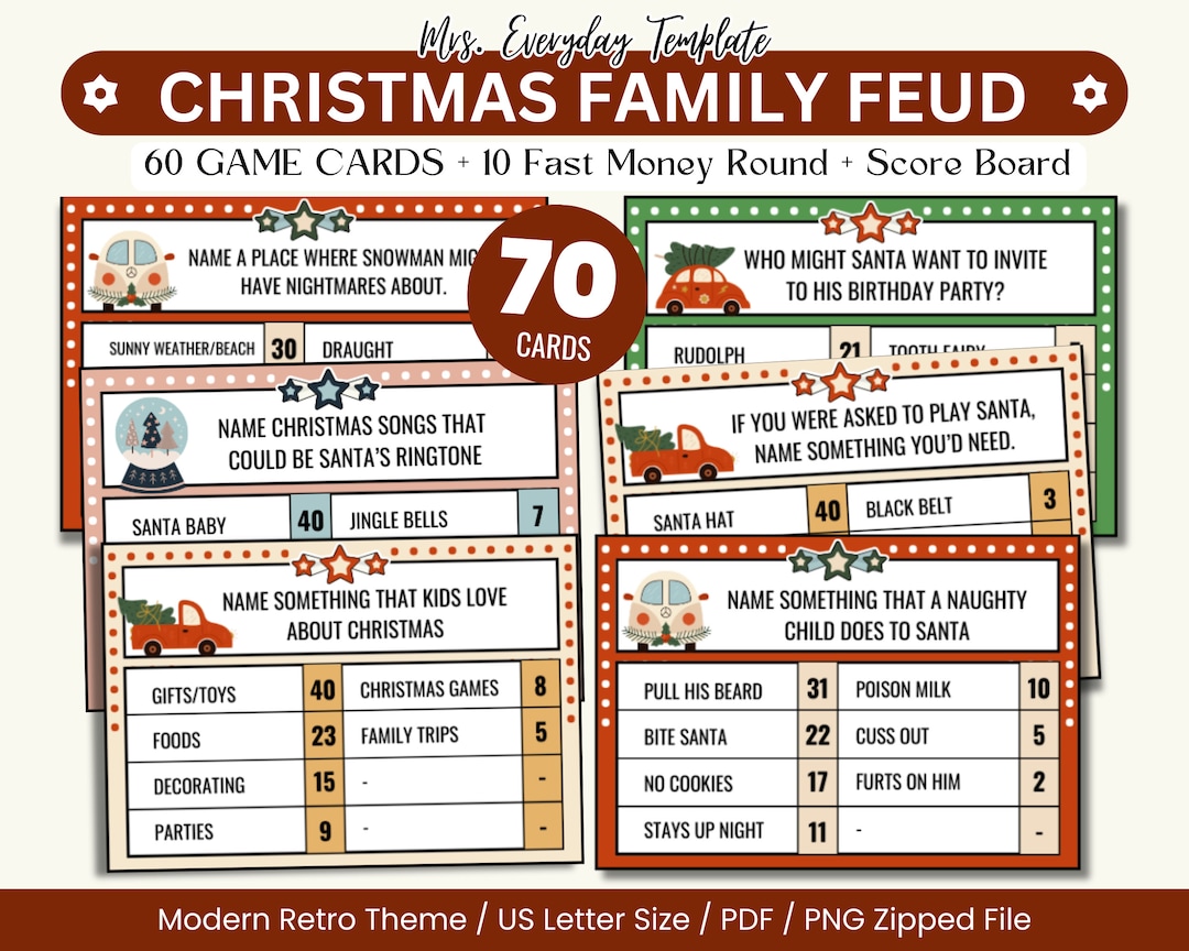 Christmas Family Feud Game Printable, Holiday Family Feud, Family ...