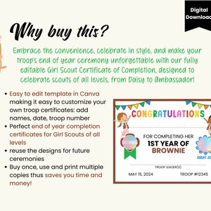 Editable Girl Scout Certificate of Completion From Daisy to Ambassador ...