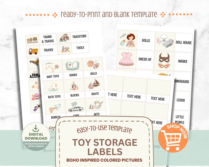 Printable Kids Toy Storage Labels for Classroom, Editable Toy Bin ...