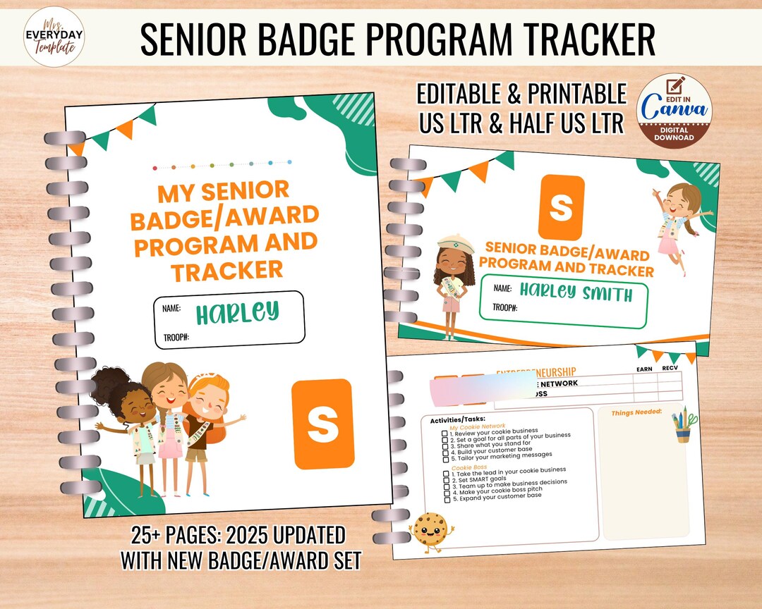 Personalize Senior Scout Badge Tracker Editable Awards Checklist ...