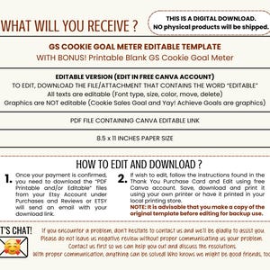 Editable Girl Scout Cookie Sales Goal Chart Cookie Booth Display Sign ...