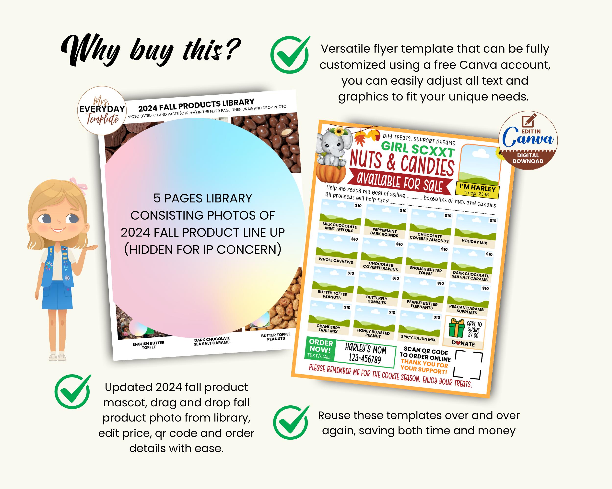 Editable Girl Scout Fall Product Flyer 2024 With Picture and QR Code ...