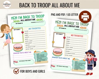 Daisy Girl Scout Activity - All About Me - Printable Instant Download ...