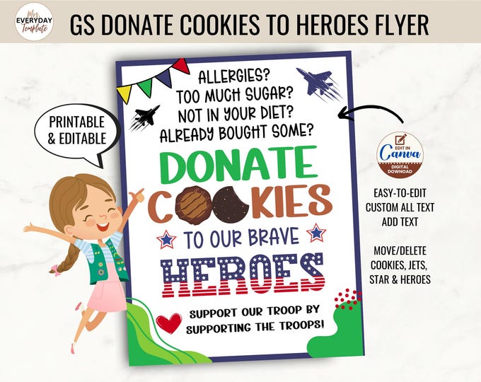 Editable Scout Cookie Receipt 2026 for LBB & ABC Cookie Thank You Gift ...