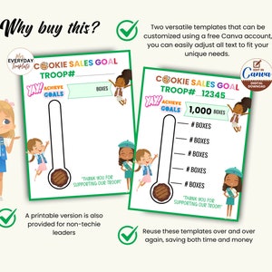 Editable Girl Scout Cookie Sales Goal Chart Cookie Booth Display Sign ...