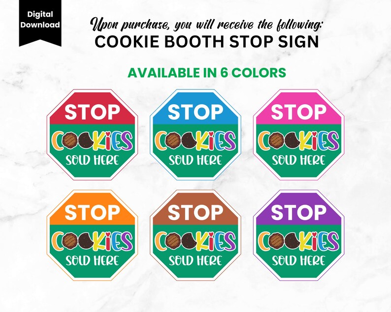 Scout Cookies Sold Here Poster Printable Cookie Booth Sign Stop for ...